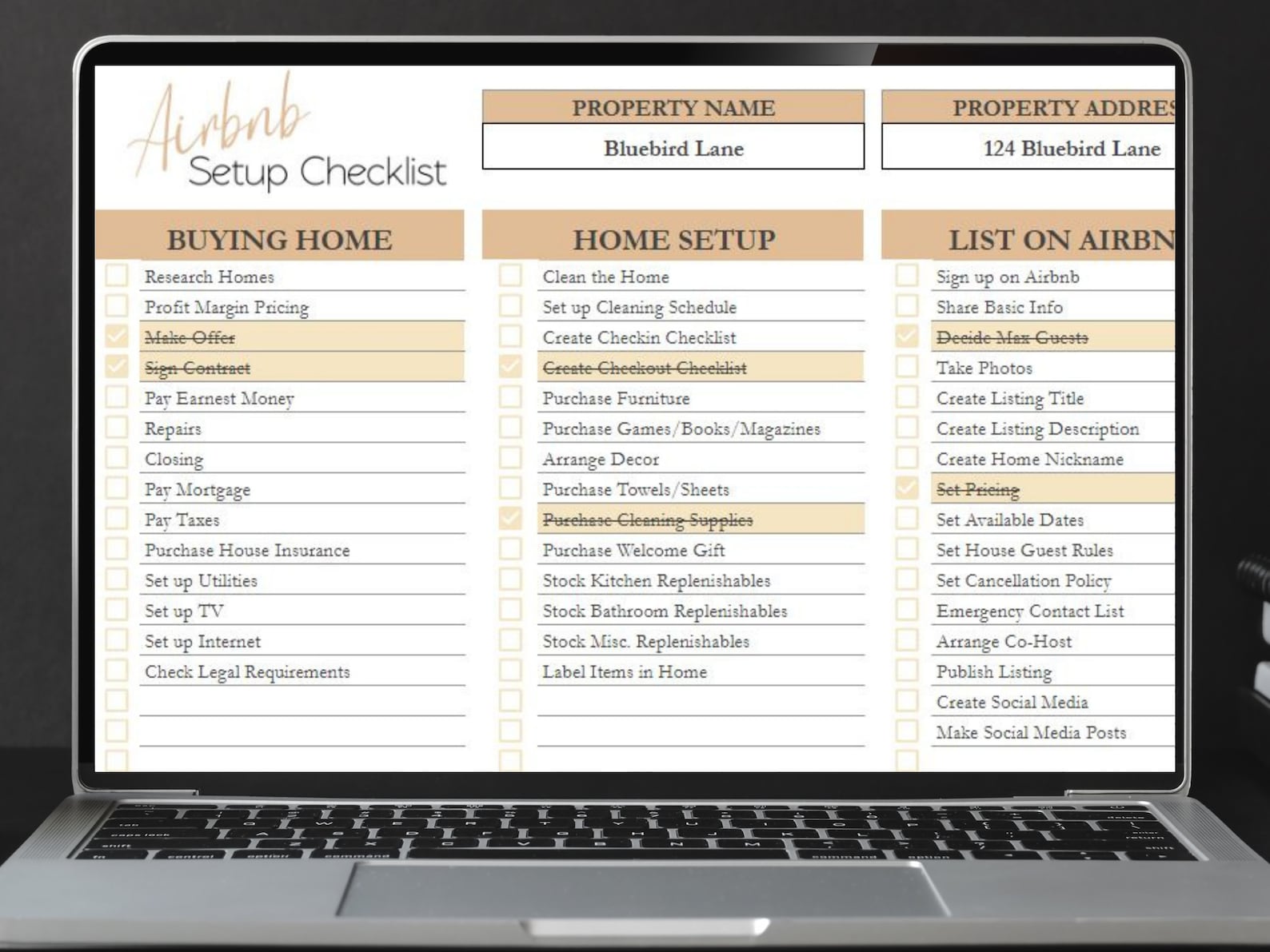 Set up Checklist Template Setup Guide for Short Term Rentals - Etsy