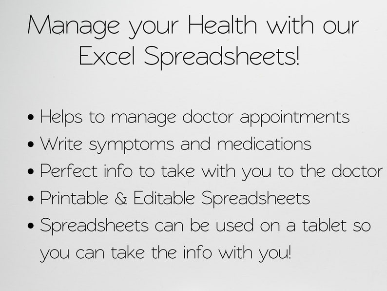 Health Tracker Template Excel Spreadsheet Health Planner - Etsy
