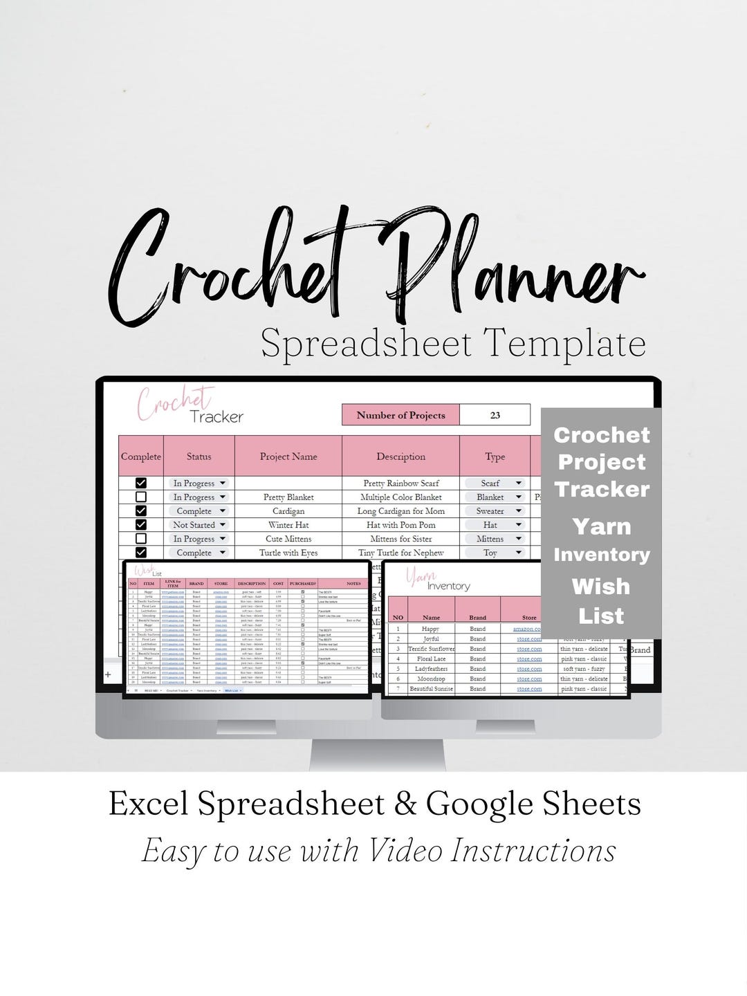 Crochet Planner, Crochet Tracker, Crochet Project Planner, Crochet ...