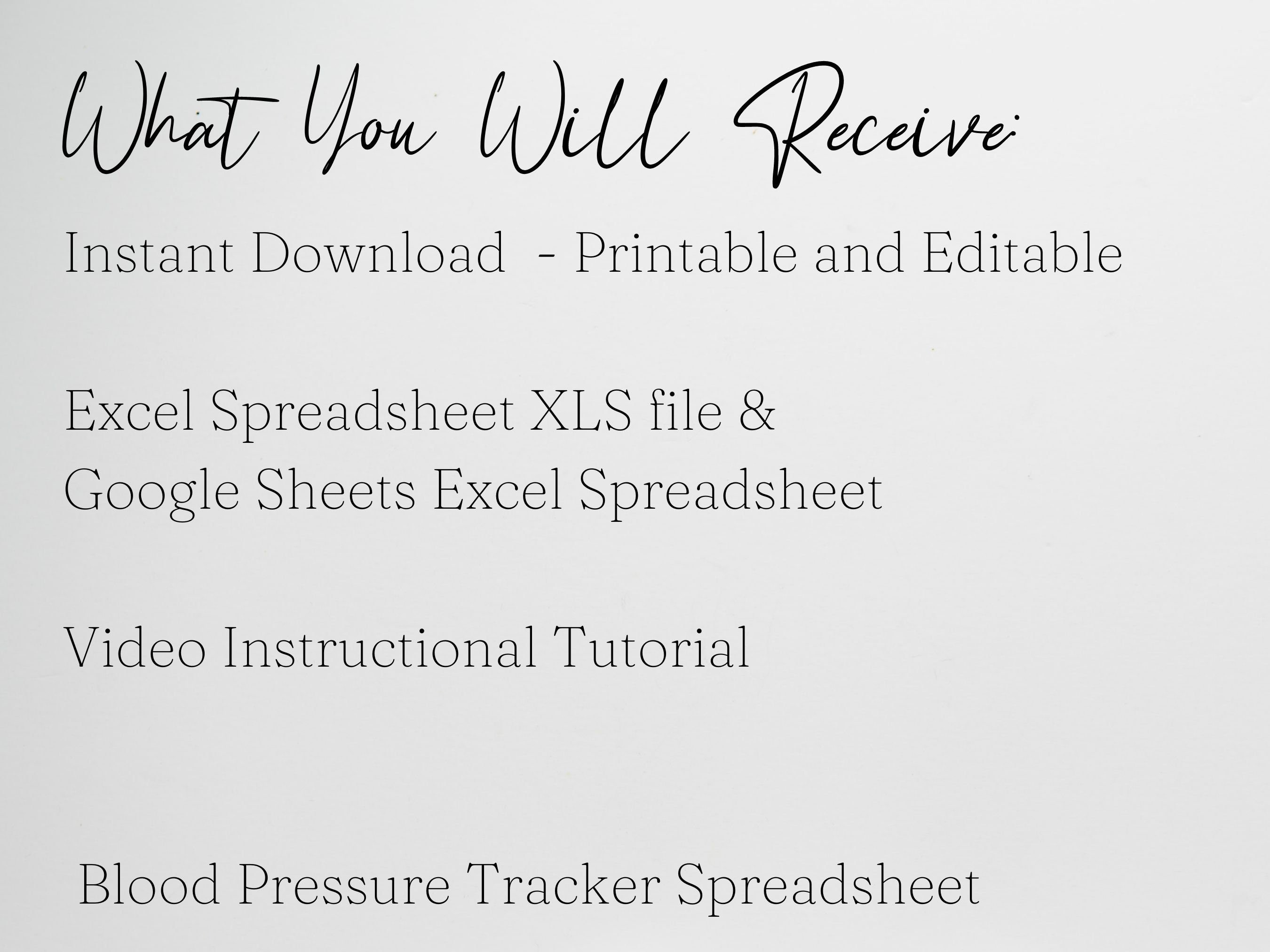 Blood Pressure Tracker Excel Spreadsheet, Blood Pressure Log Google ...