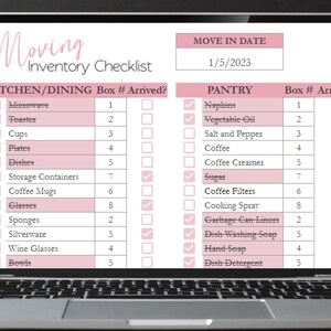 Moving Inventory Template Google Sheets, Moving Planner, Moving List ...