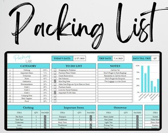 Family Packing List Template, Editable Packing Checklist, Beach Packing ...