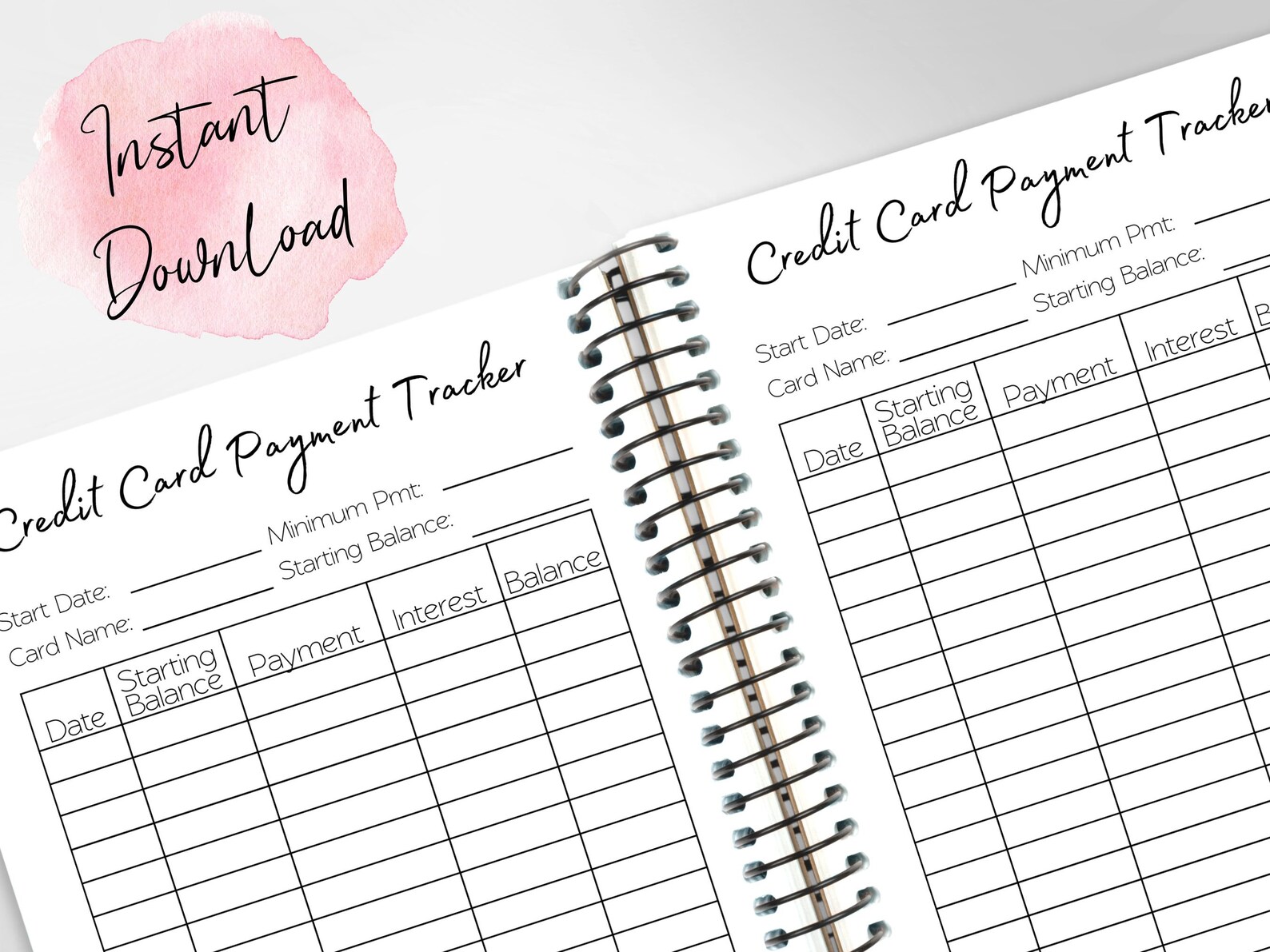 Credit Card Tracker Printable, Credit Card Payoff Tracker Printable ...