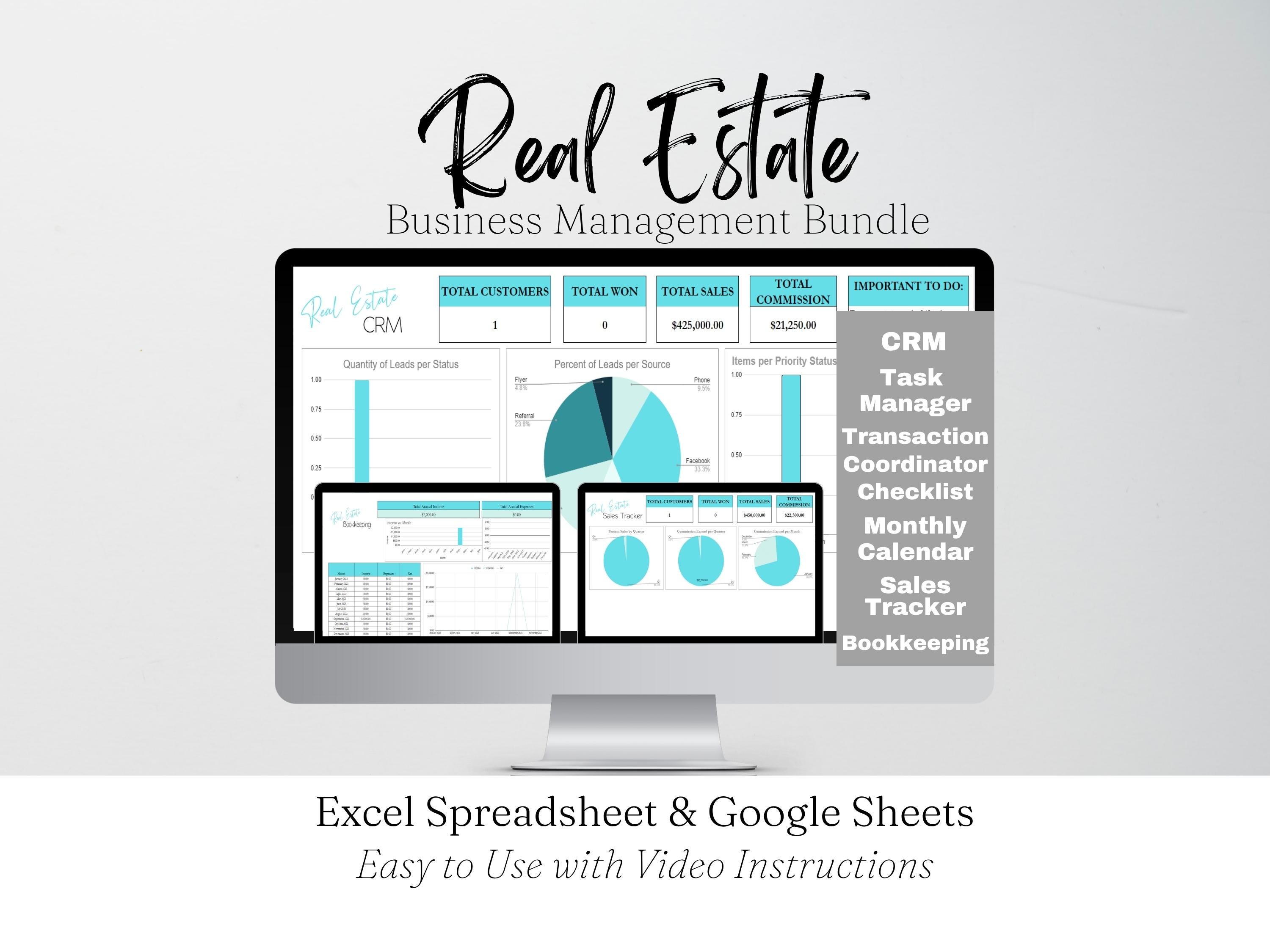 Real Estate Management Template Bundle, Transaction Checklist ...