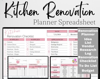 Kitchen Remodel Budget Spreadsheet Contractor Estimate Home Renovation ...