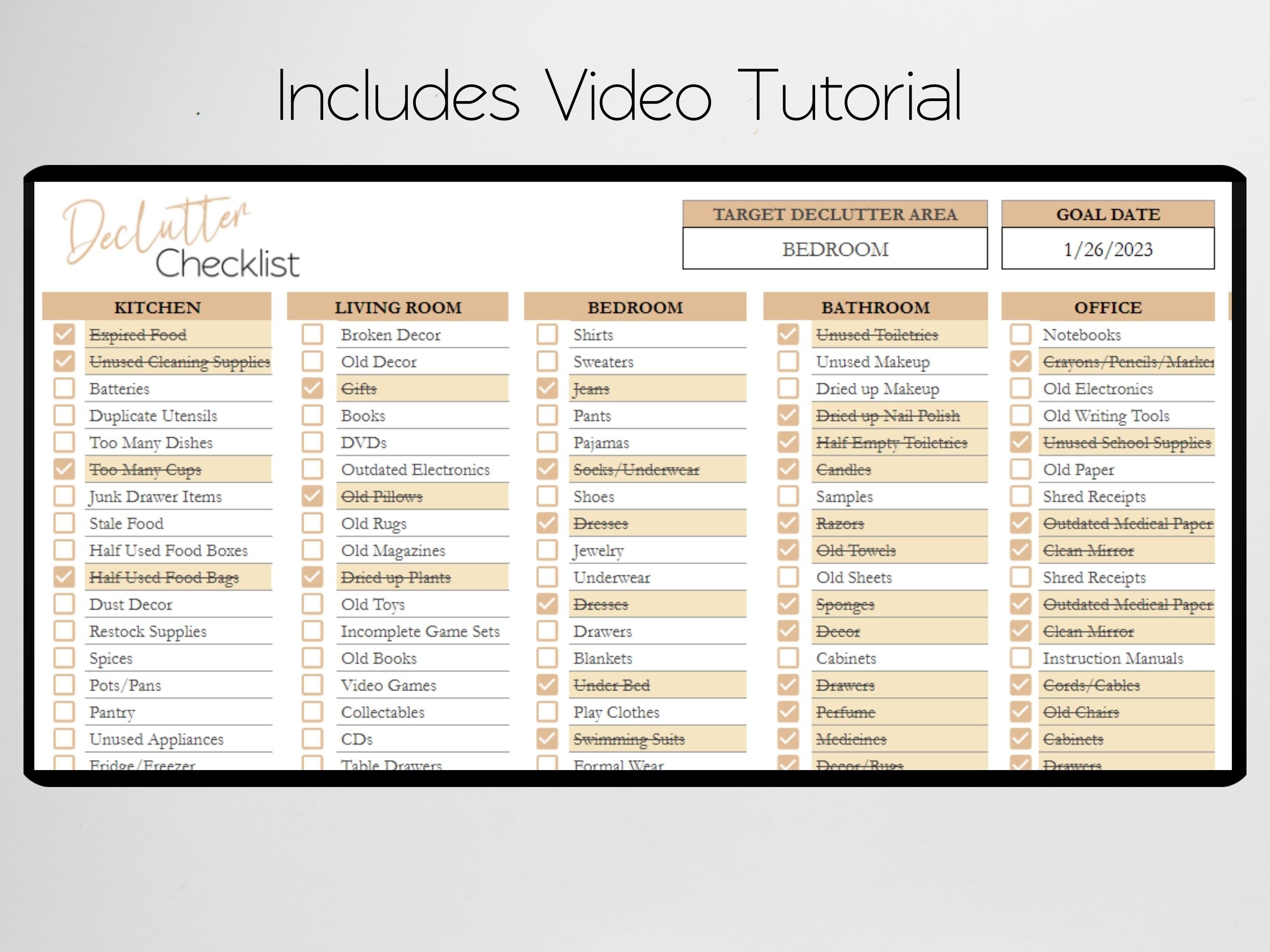 Digital Declutter List, Decluttering Checklist, Decluttering List, Decluttering Guide ...