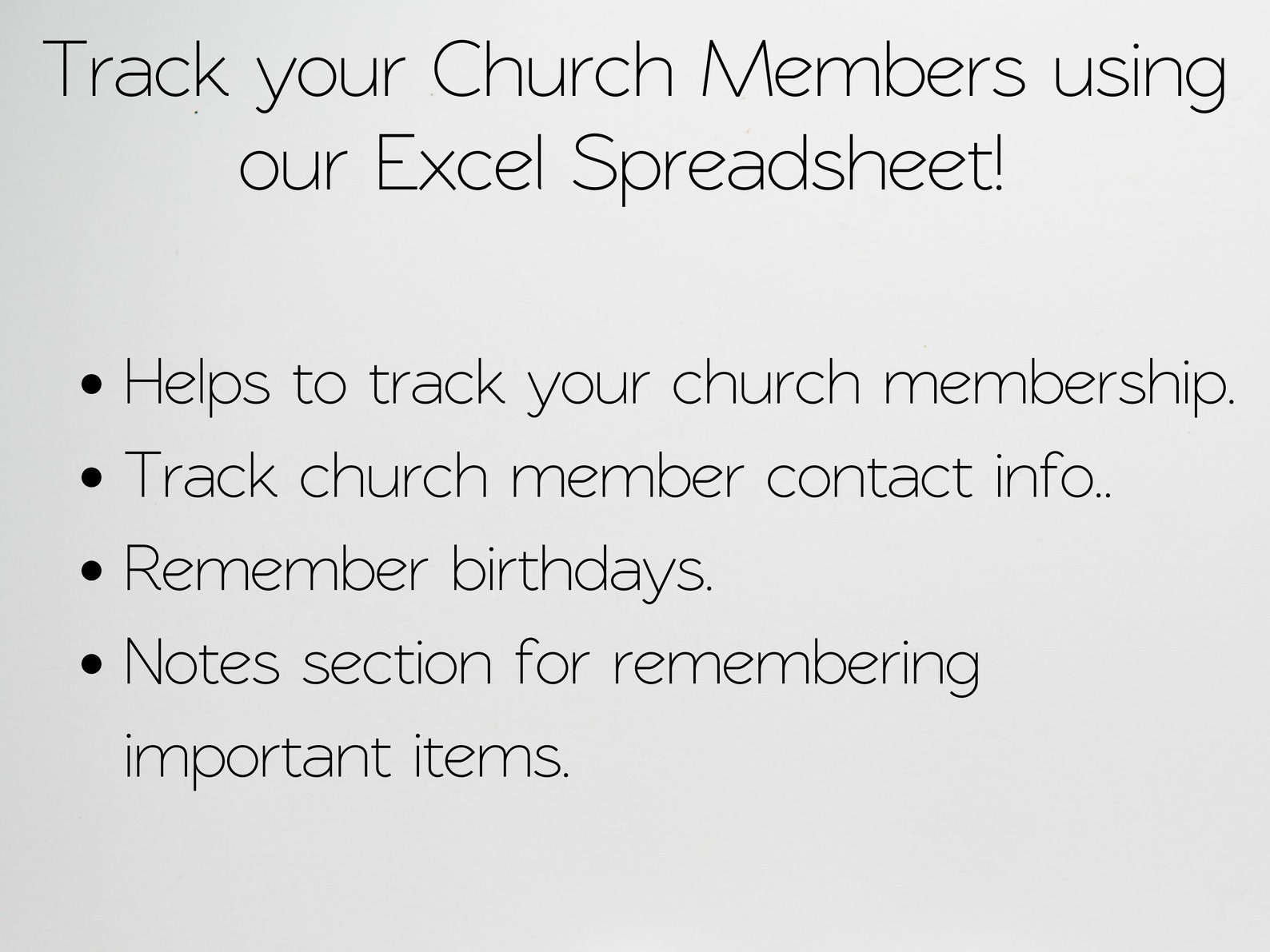 Church Membership Directory Template Excel Spreadsheet, Church ...