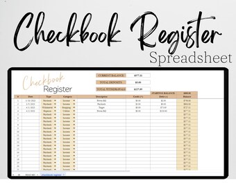 Checkbook Register Excel Spreadsheet, Check Book Register Google Sheets, Check Register Book ...