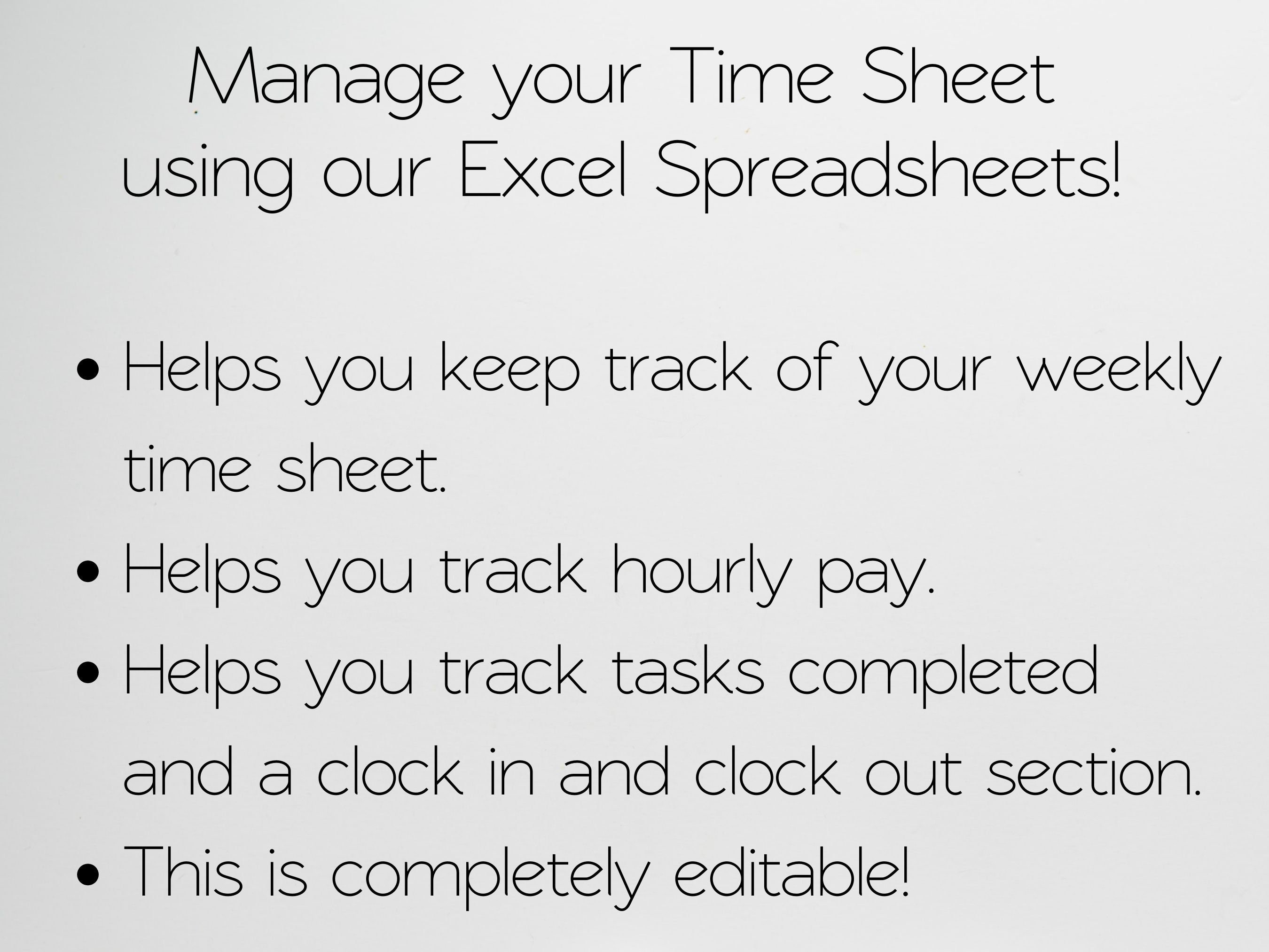 Time Sheet Tracker Employee Time Tracker Weekly Time Sheet - Etsy