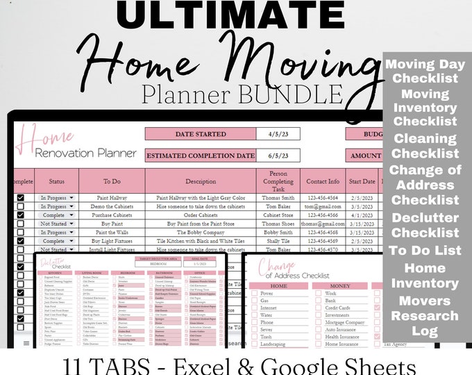 Moving Checklist, Moving Planner, Moving Binder, Moving Gift, Moving ...
