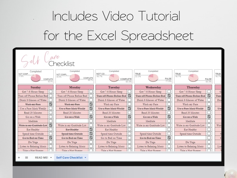 Mental Health Tracker Template Excel Spreadsheet Daily Self - Etsy