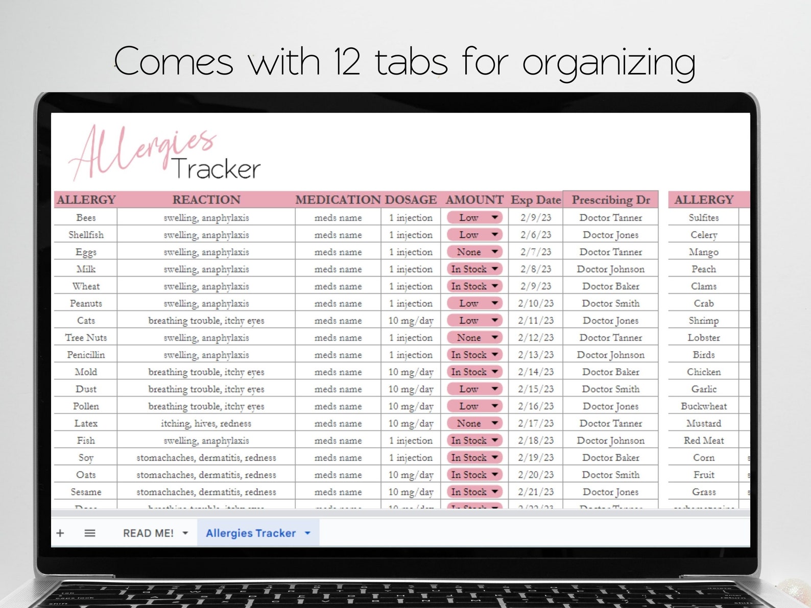Health Tracker Template Excel Spreadsheet Health Planner - Etsy