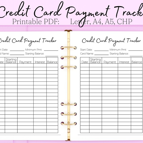 Credit Card Log - Etsy