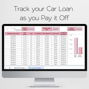 Car Loan Tracker Spreadsheet Template, Car Payment Tracker, Car ...