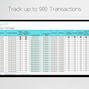 Real Estate Transaction Tracker, Realtor Checklist, Realtor Tracker ...