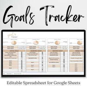 Goal Tracker Google Sheet, Goals Tracker Excel, Goals Tracker Template ...