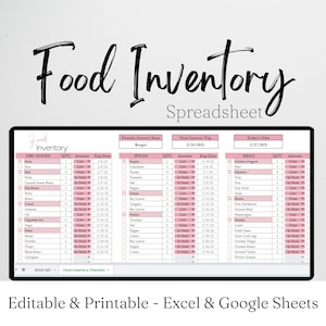 Food Storage Inventory Excel Spreadsheet - Etsy