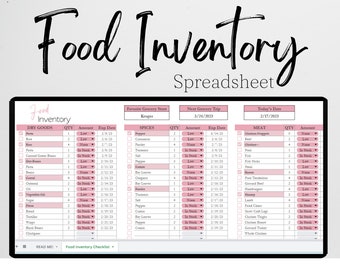 Food Tracker Template, Food Tracker Spreadsheet List Pantry Supplies ...