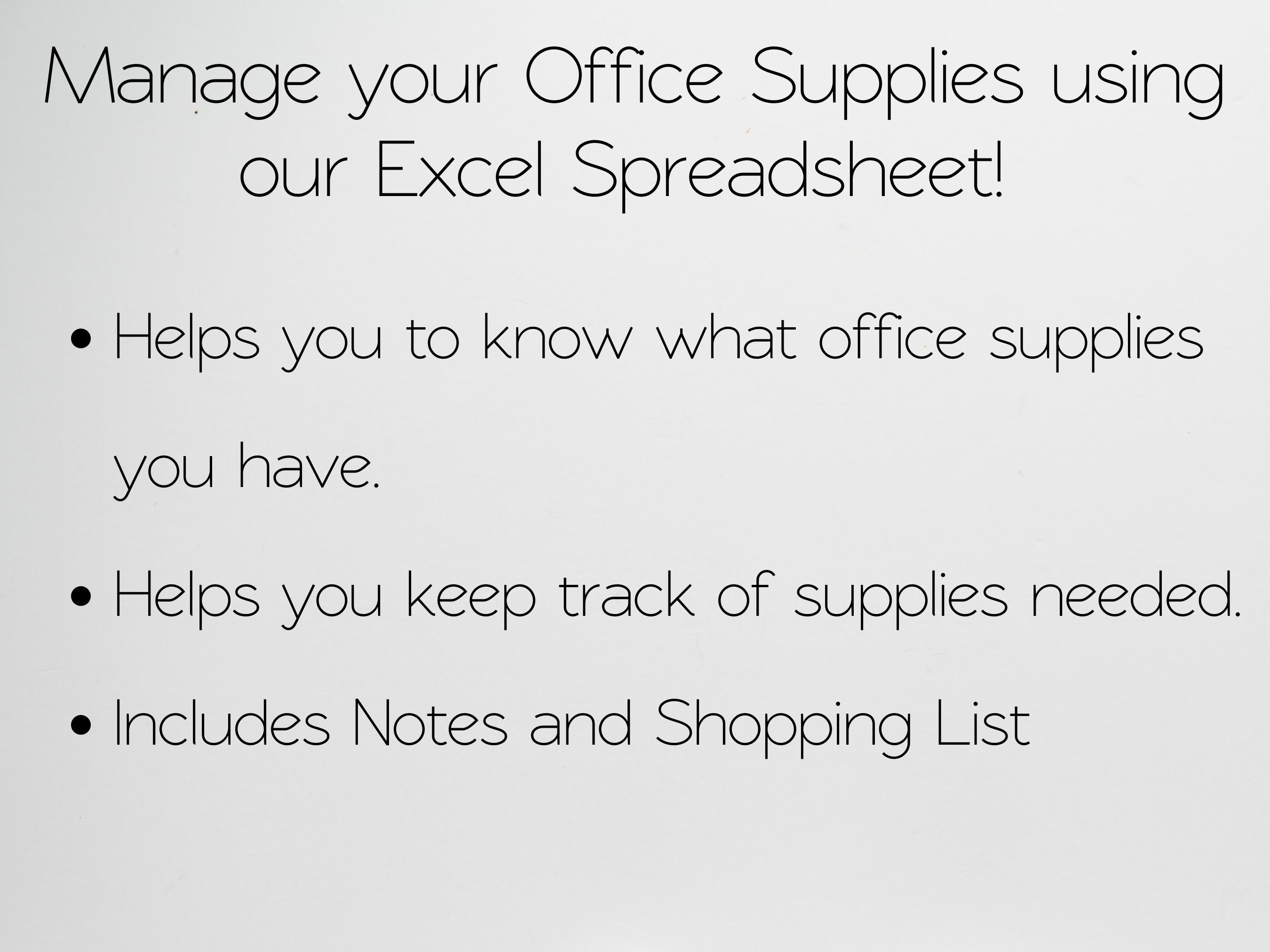 Office Supplies Checklist, Business Office Supplies Checklist Template ...