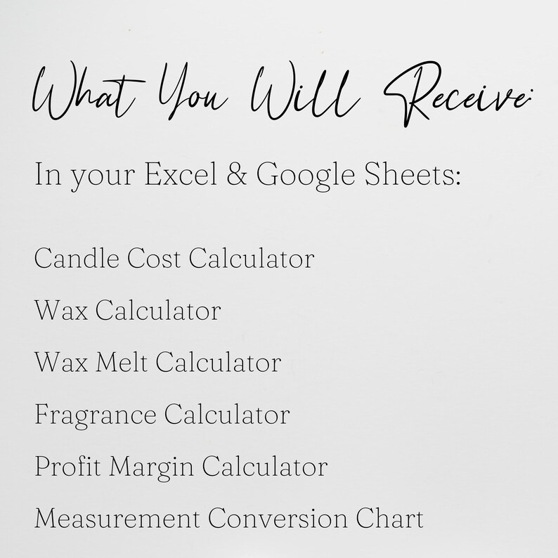 Candle Calculator Spreadsheet Template Google Sheets, Fragrance ...