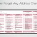 Change of Address Template, Address Checklist, New Address Checklist ...