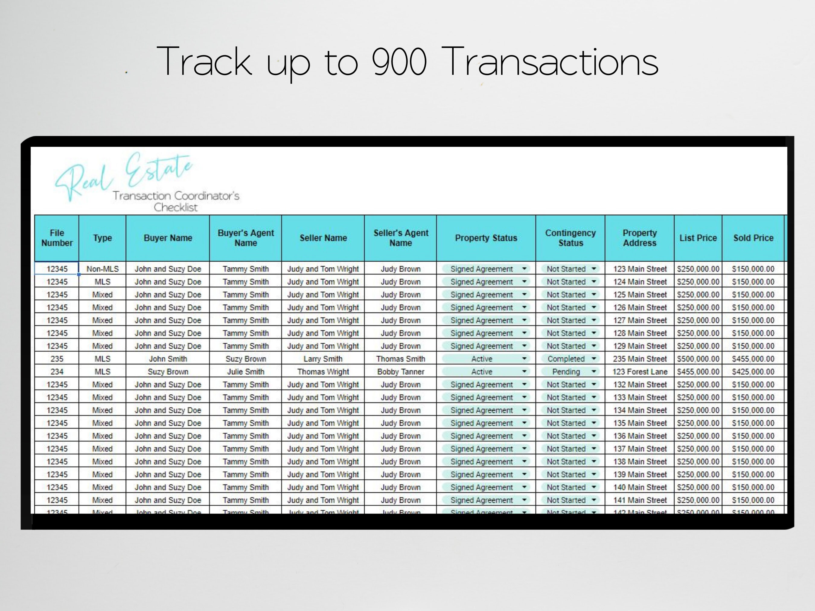 Realtor Transaction Checklist, Real Estate Excel Spreadsheets ...