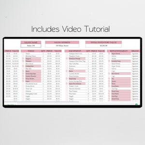 Salon Inventory Template, Salon Inventory Tracker Log, Beauty Salon ...