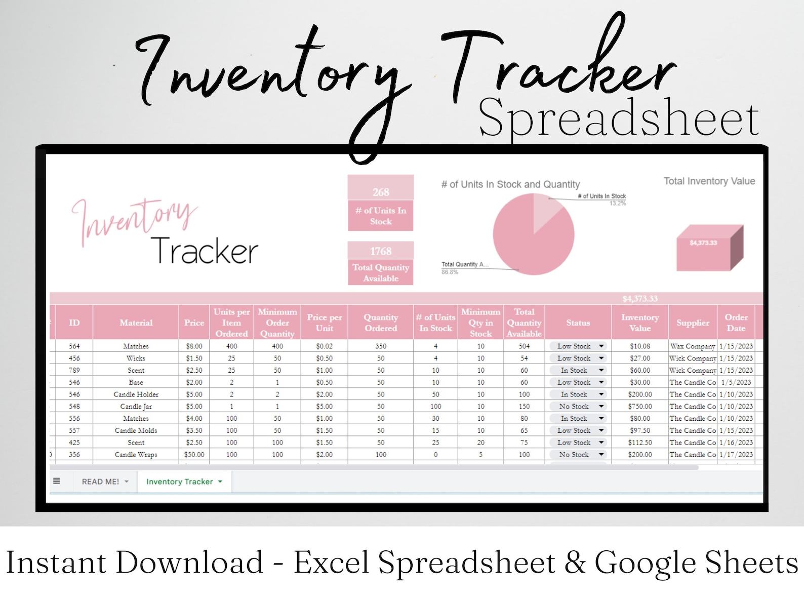Inventory Tracker Google Sheets Inventory List Inventory - Etsy