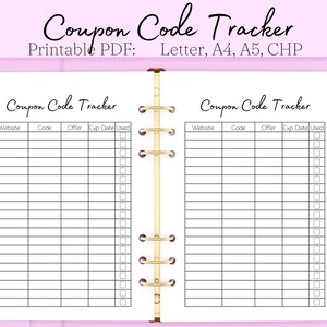 Coupon Code Template, Coupon Template Printable, Coupon Tracker, Coupon ...