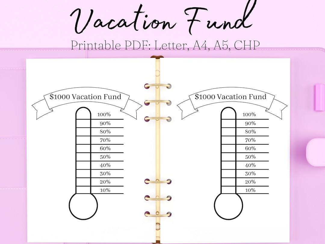 Vacation Fund Printable Tracker, Vacation Saving Challenge, Vacation ...