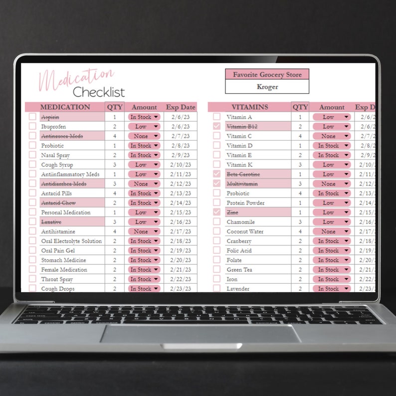 Medication Checklist, Medication Tracker, Daily Medication Log ...