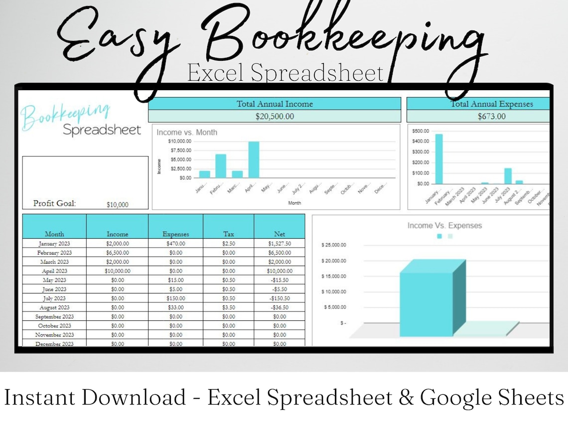 Small Business Bookkeeping Google Sheets Small Business - Etsy