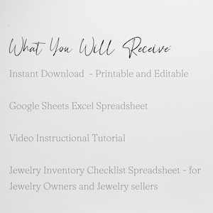 Jewelry Inventory Tracker, Jewelry Making Planner List Excel ...