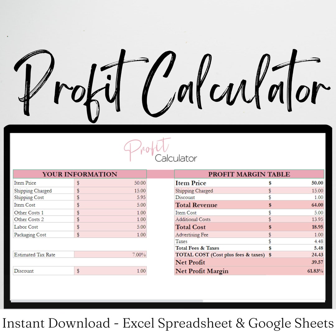 Profit Calculator, Profit Margin, Profit Manager, Profit Tracker Google ...