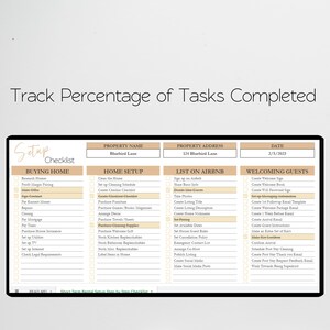 Set up Checklist Template, Setup Guide for Short Term Rentals, Rental ...