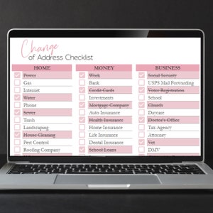 Change of Address Template, Address Checklist, New Address Checklist ...