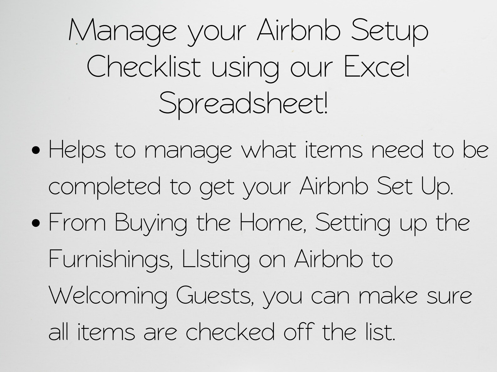 Set up Checklist Template, Setup Guide for Short Term Rentals, Rental ...