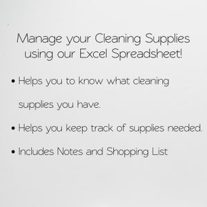 Cleaning Supplies Checklist Template Excel Spreadsheet, Cleaning ...