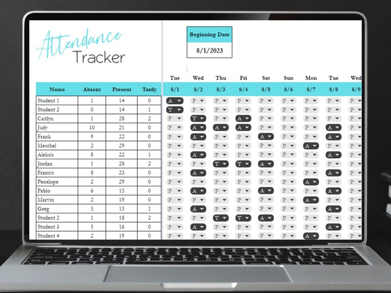 Attendance Log Attendance Tracker Excel Log School Class - Etsy