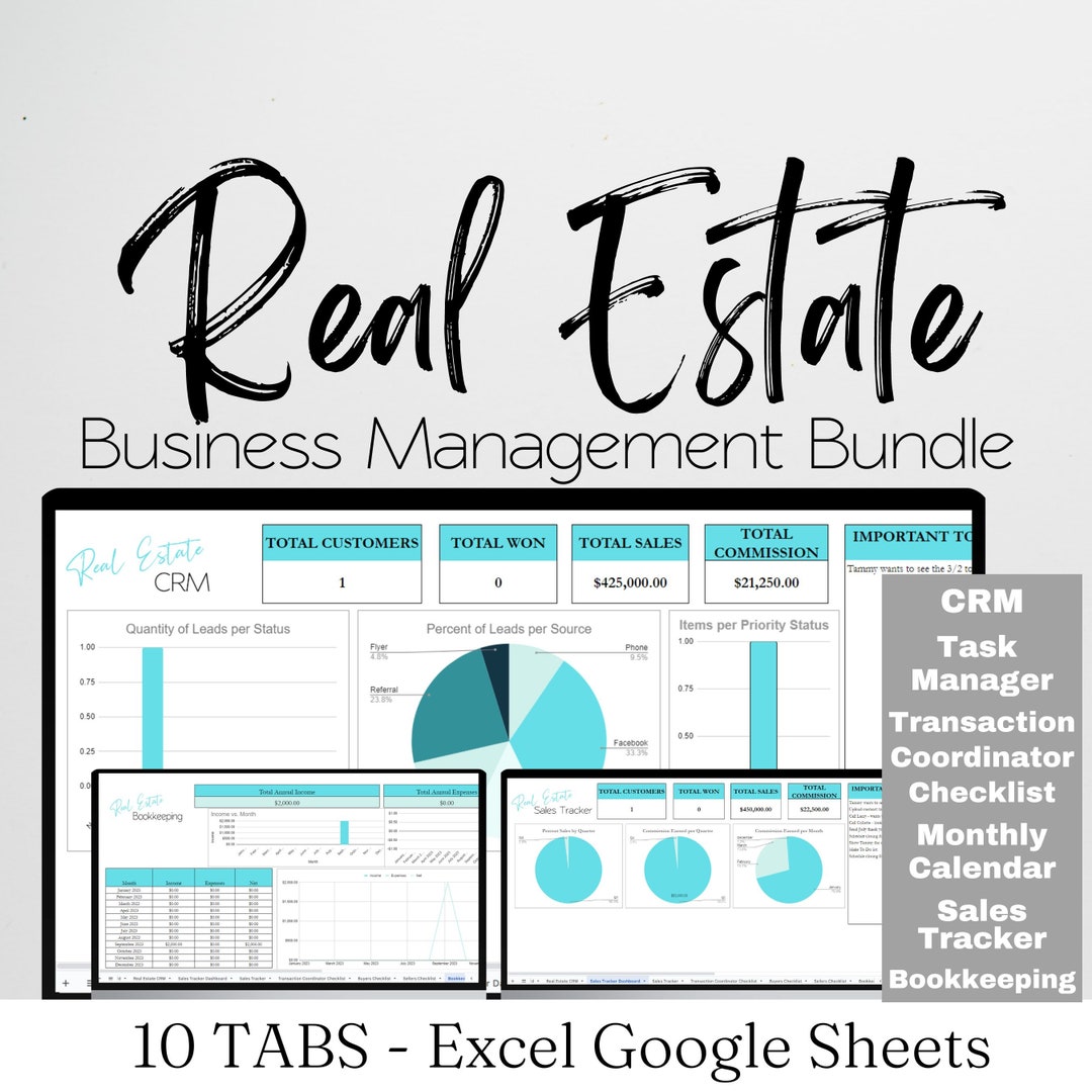 Real Estate Management Template Bundle, Transaction Checklist ...