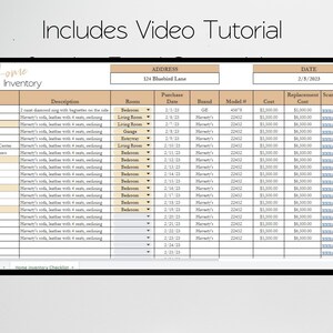 Home Inventory Checklist, Home Inventory Template, Home Inventory ...