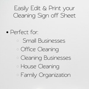 Cleaning Sign off Sheet, Bathroom Cleaning Template, Restroom Log ...