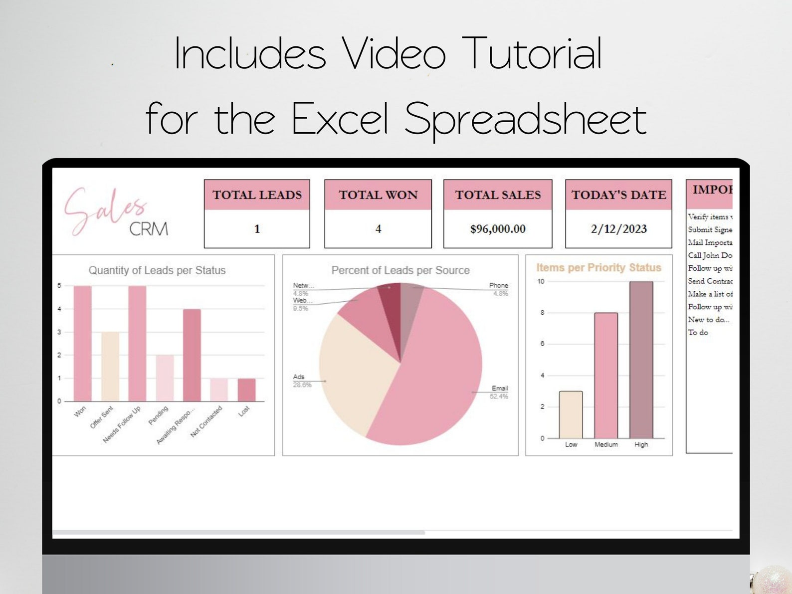 Sales Manager Template Excel Spreadsheet Sales Account - Etsy