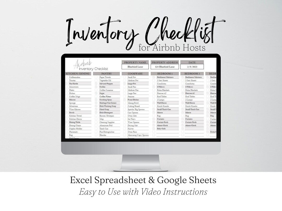Furniture Inventory Checklist Template, Checklist Inventory Bundle ...