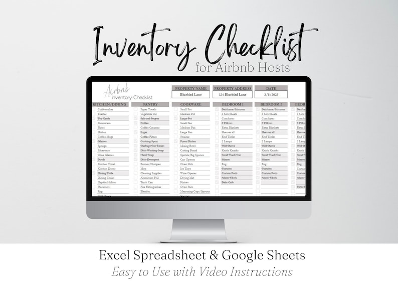 Furniture Inventory Checklist Template, Checklist Inventory Bundle ...