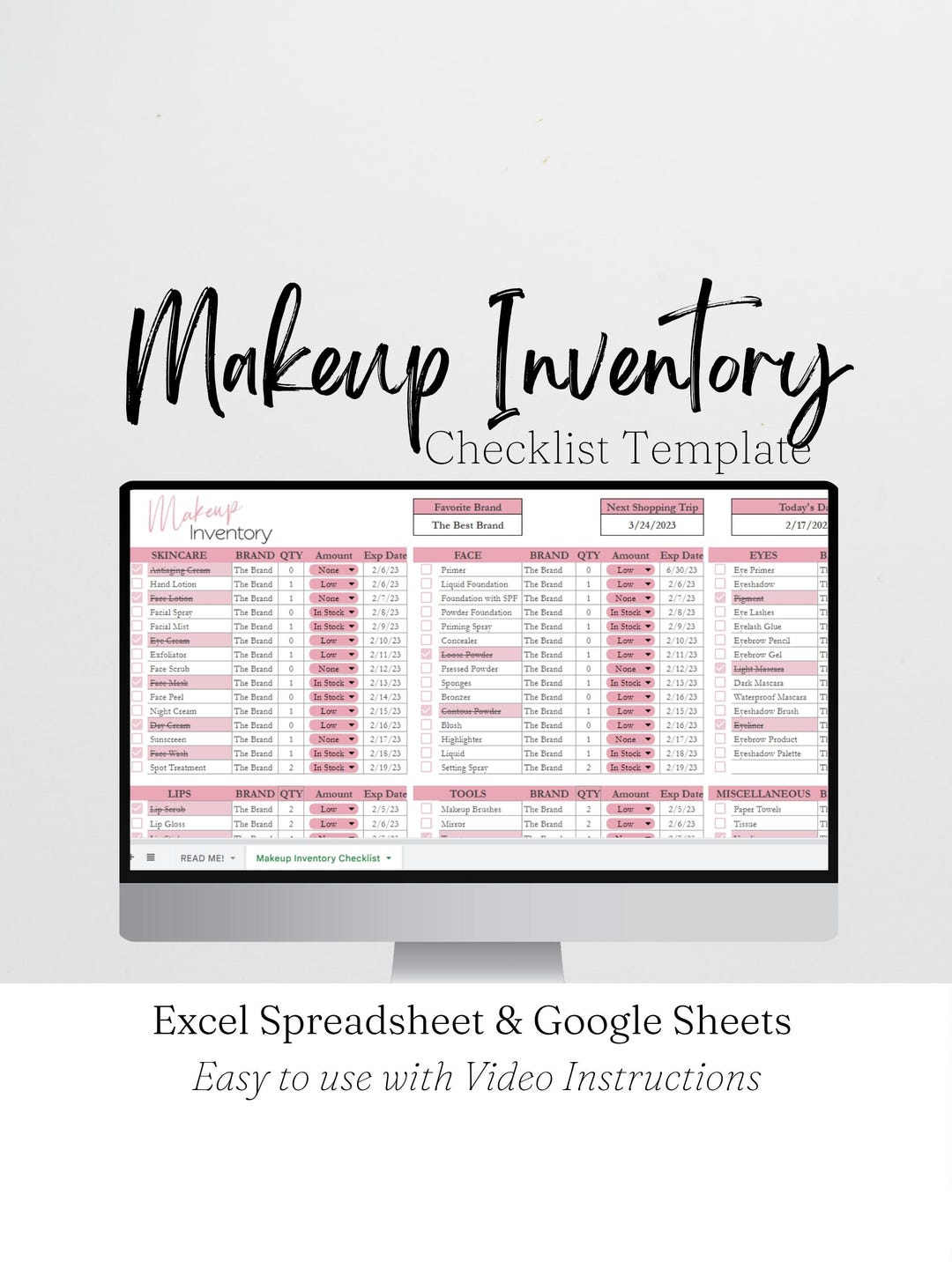 Makeup Inventory Management, Makeup Artist, Makeup Planner, Makeup ...