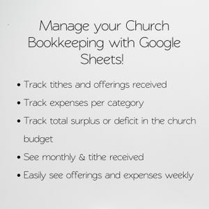Church Bookkeeping Template Excel Spreadsheet, Church Accounting ...