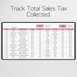 Sales Tax Tracker Spreadsheet Template, Sales Log Small Business Tax ...