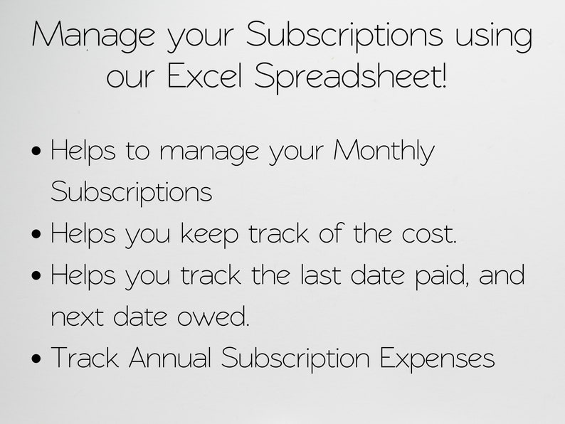 Subscription Tracker Google Sheets, Subscription Tracker Excel ...