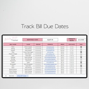 Utility Bill Tracker Excel Spreadsheet, Utilities Tracker Google Sheets ...
